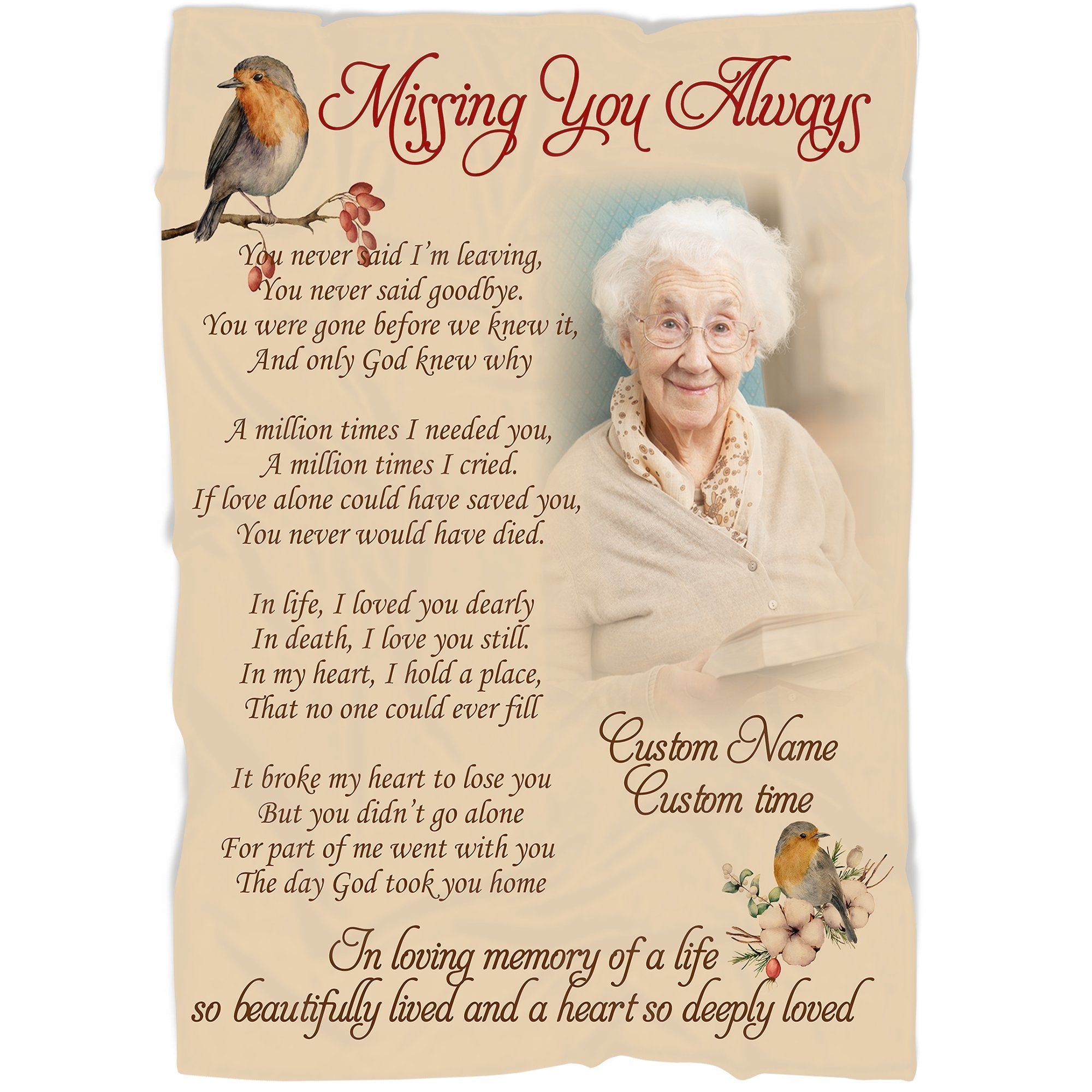 Memorial Blanket - Perosnalized Mising You Always Fleece Blanket Home ...