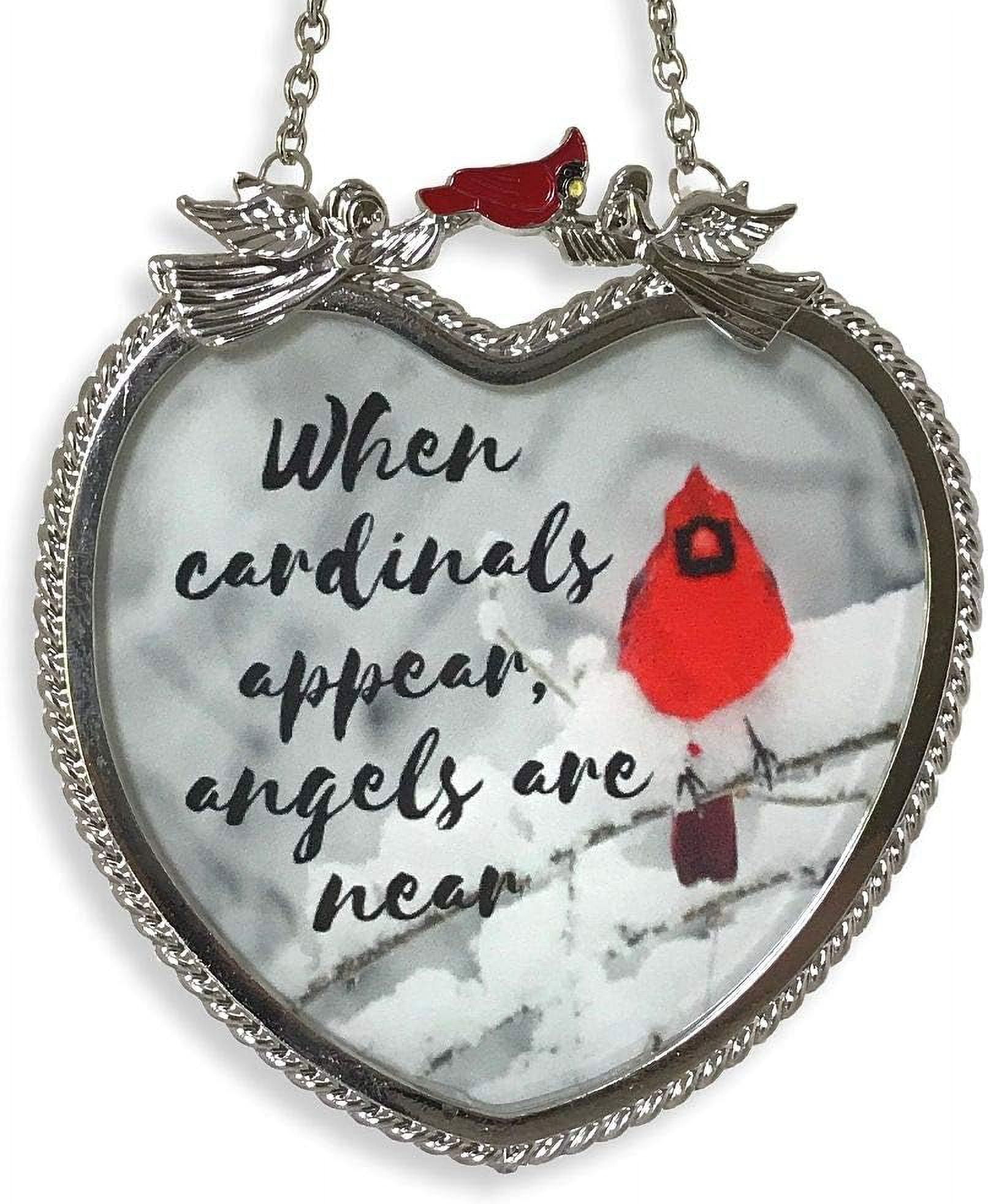 Memorial Cardinal Sun Catcher - When Appear Angels are Near - Heart ...