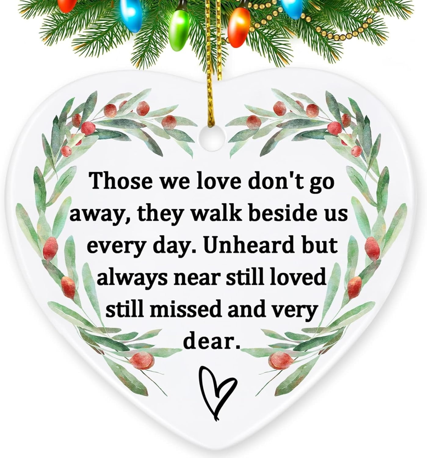 Memorial Ceramic Heart Ornament, Sympathy or Condolence Gift ...