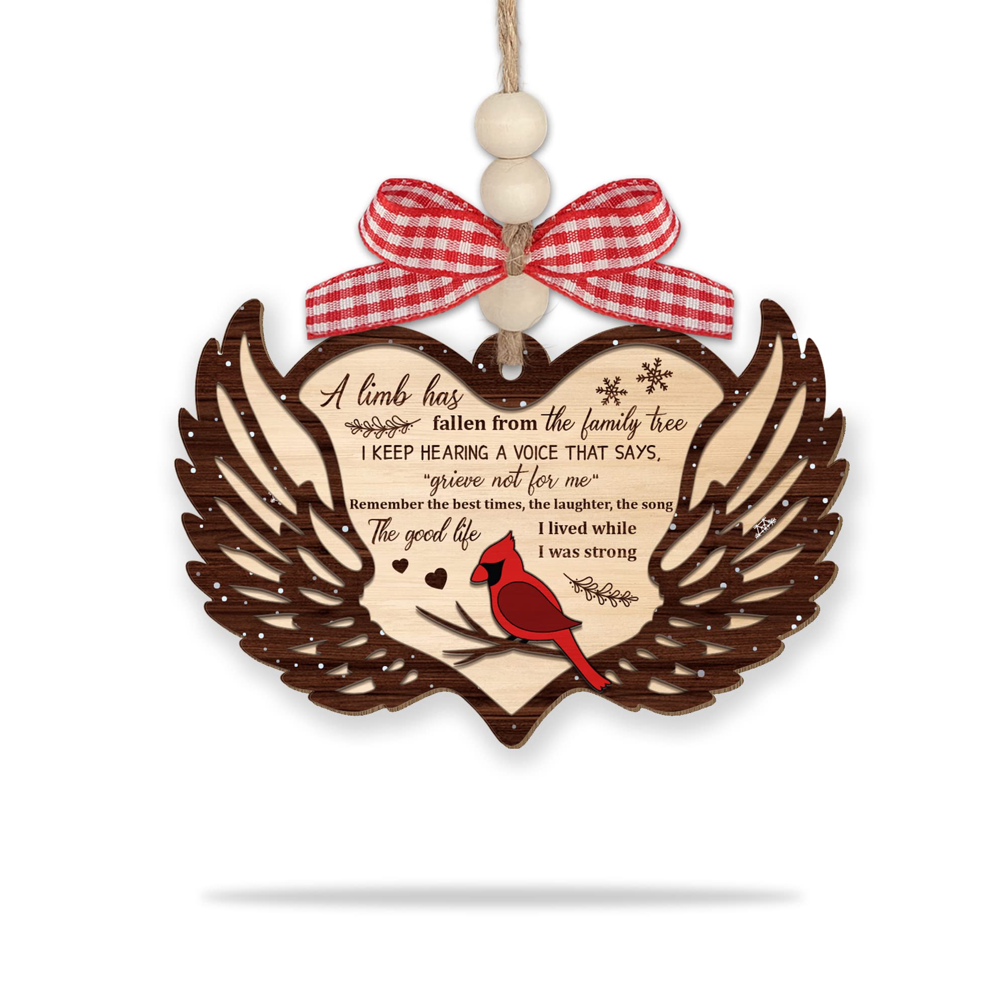Memorial Christmas Ornament 2024 STF9 for Loss of Loved One - A Limb Has Fallen Red Cardinal Cut ...