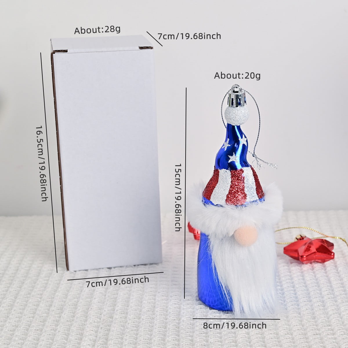 Memorial Day 2024 New US Independence Day Electroplated Faceless Doll Red Blue And White Flag ...