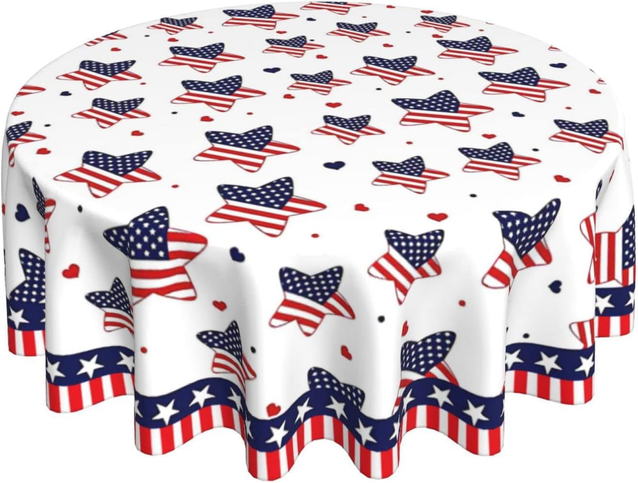 Memorial Day 4th of July Independence Day Tablecloth Round 70 inch ...