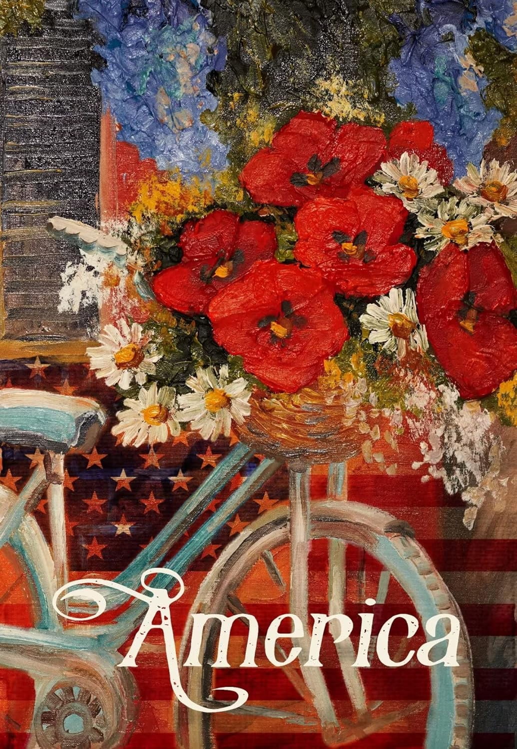 Memorial Day American Flag Spring Floral Poppies Welcome Garden Yard ...