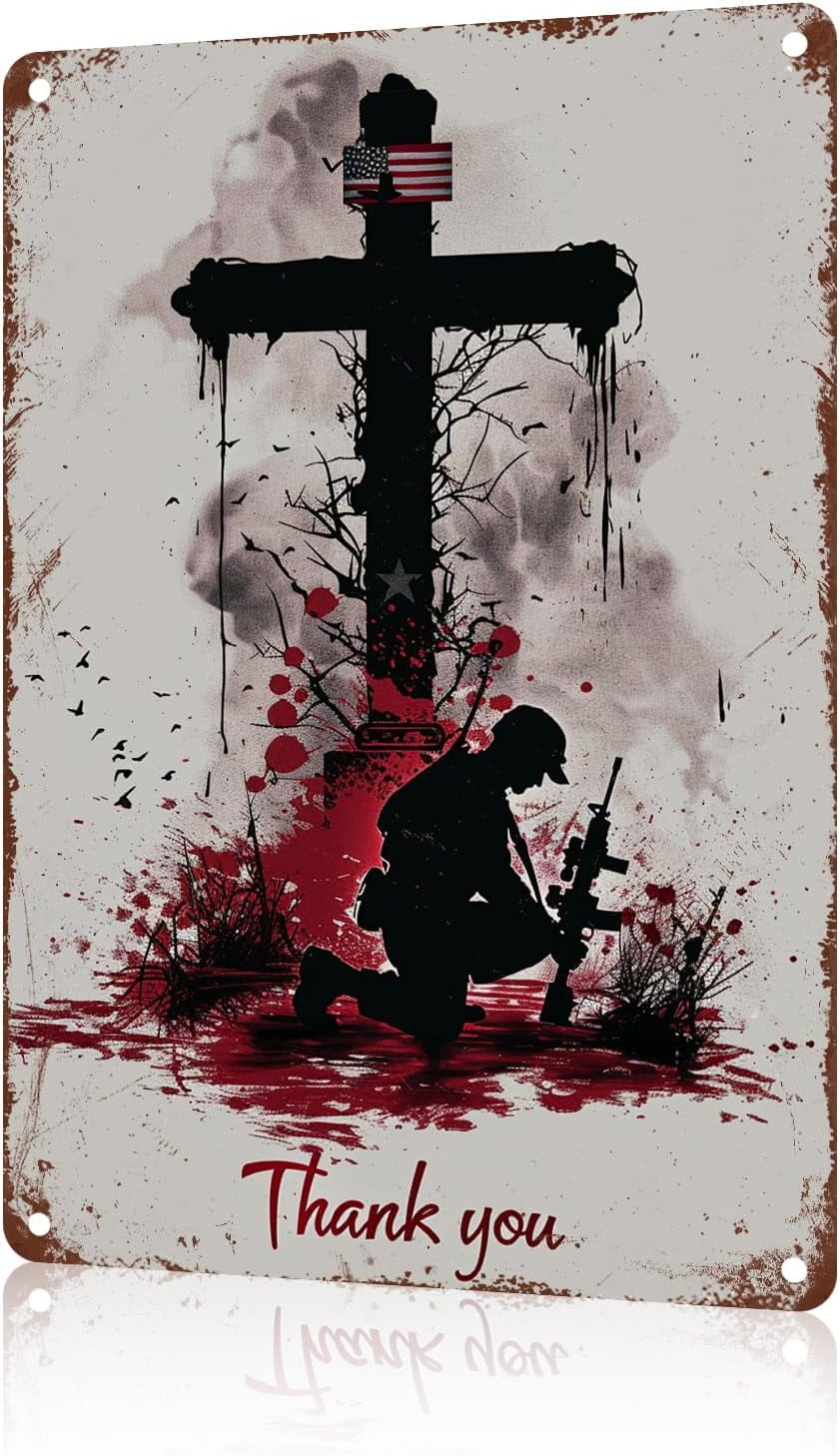 Memorial Day American Veteran Soldier Metal Sign Always Remember Our ...