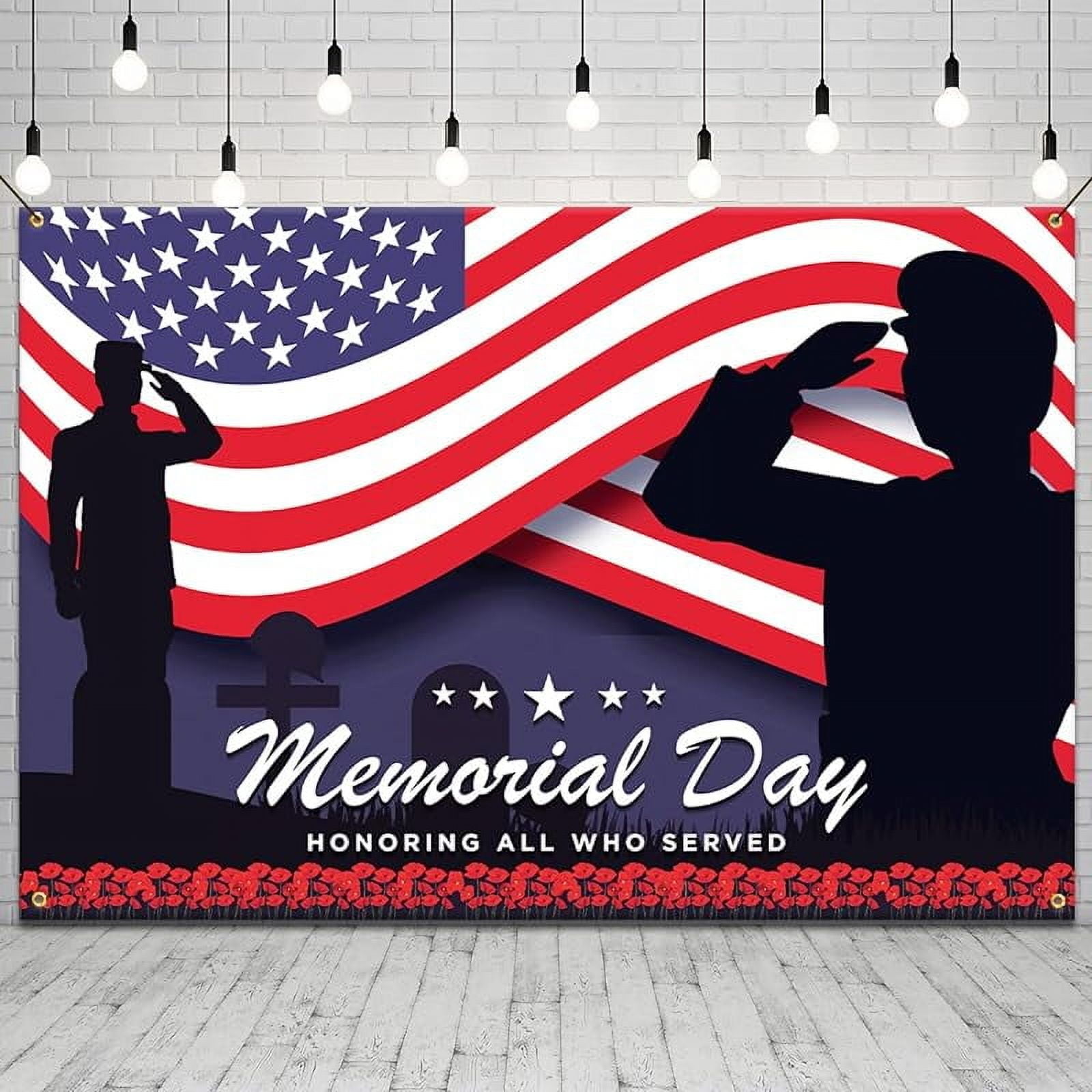 Memorial Day Backdrop-Honoring All Who Served Decoration American ...