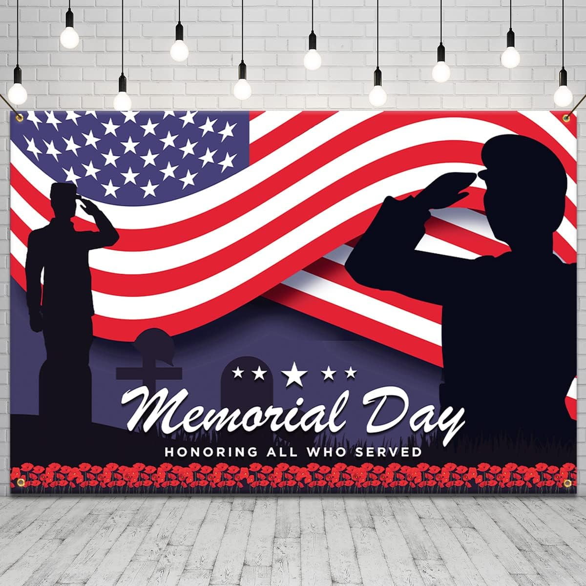 Memorial Day Backdrop-Honoring All Who Served Decoration American ...