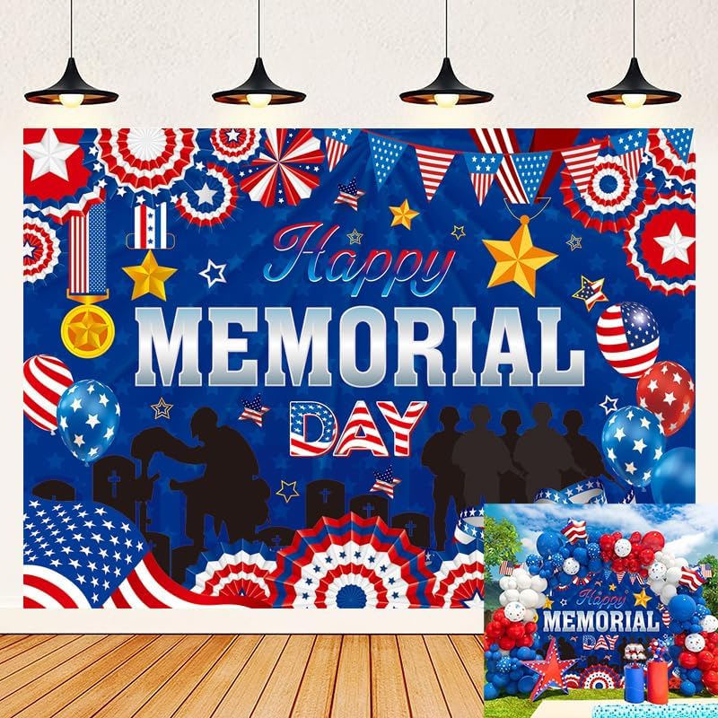 Memorial Day Backdrop for Photography Remember and Honor Banner ...