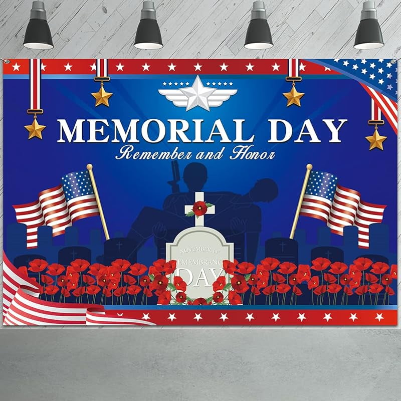 Memorial Day Background Banner Background Sign for Remember and Honor ...