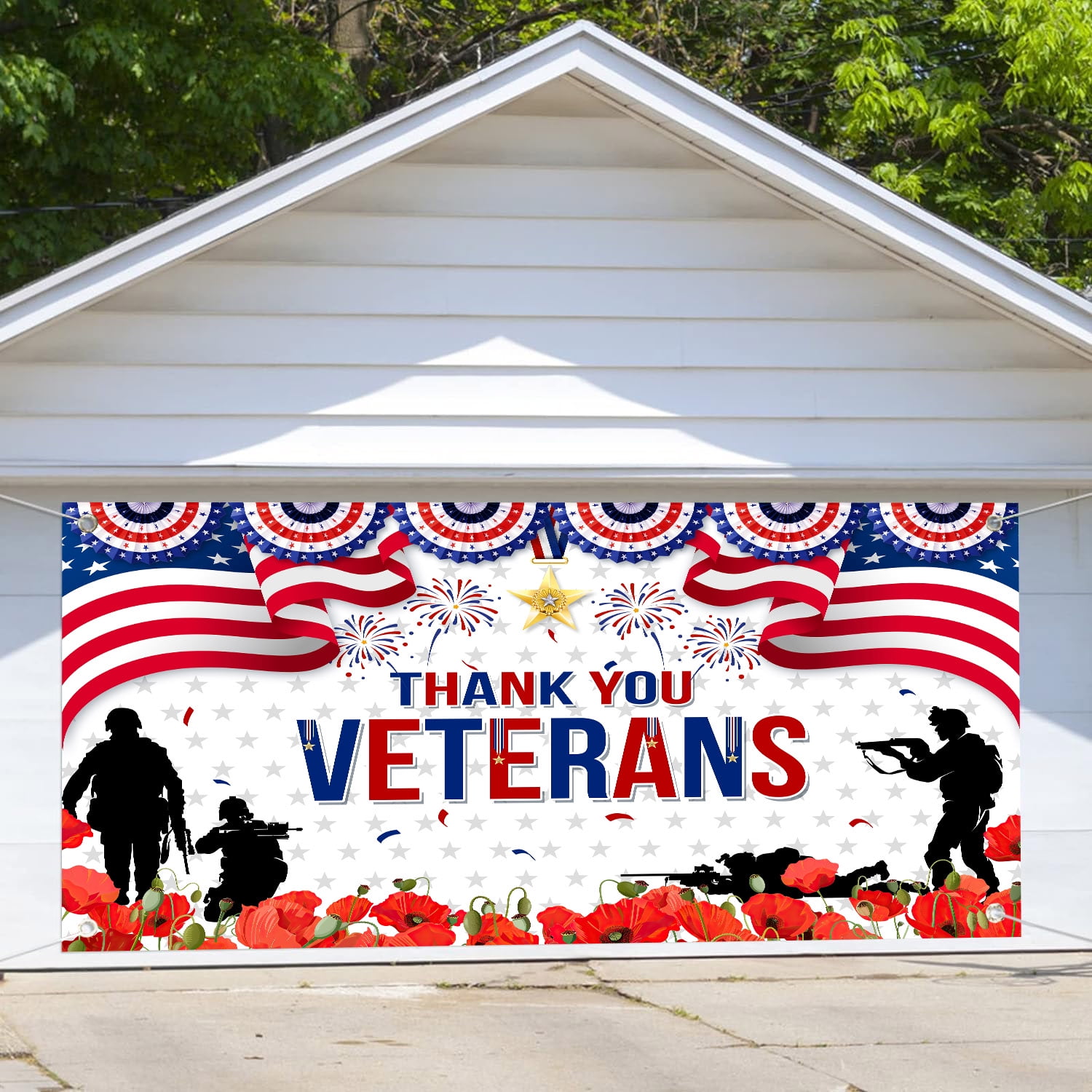 Memorial Day Banner, Happy Veterans Day Decorations, Memorial Day ...