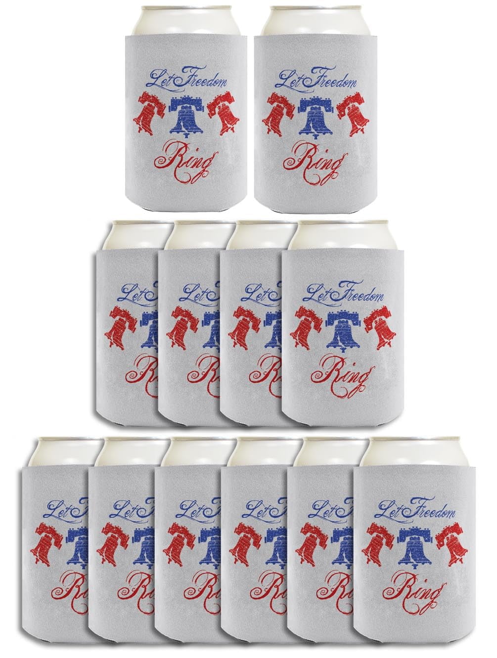 Memorial Day Cookout Favors Let Freedom Ring Light Blue 12-Pack Can ...