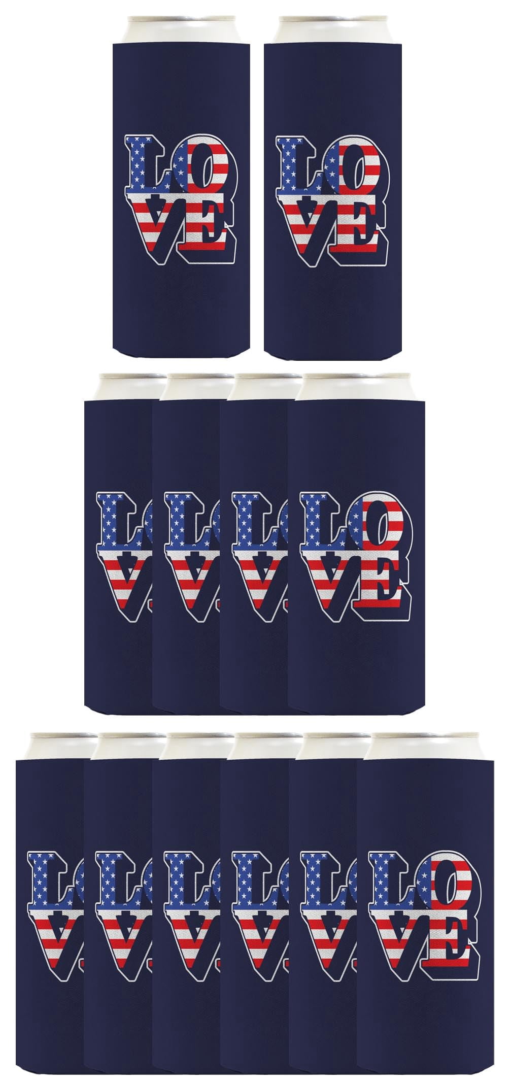 Memorial Day Cookout Favors Love America Pop Art Navy 12-Pack Ultra ...
