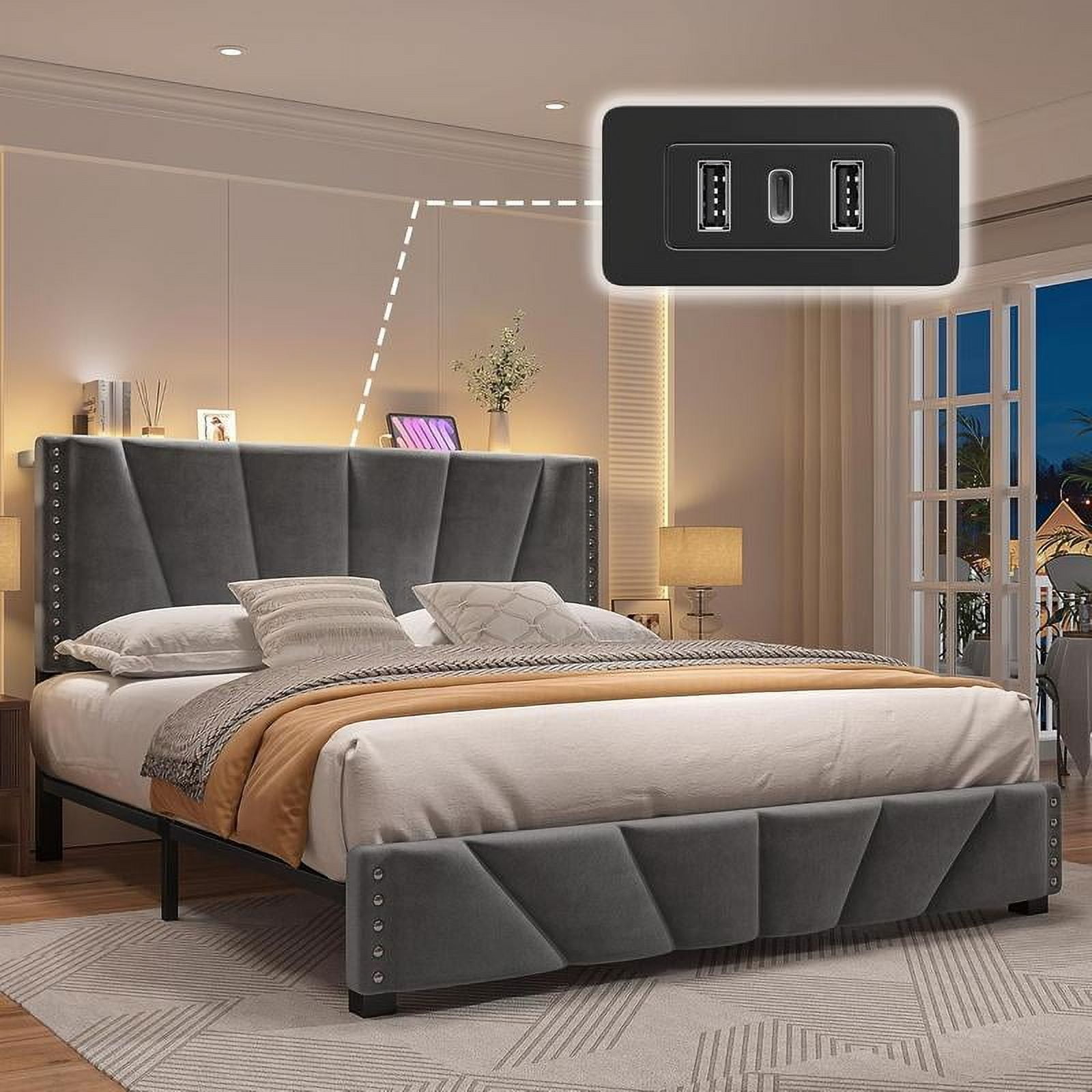 [Memorial Day Deal] Furniture Full Queen King Size Bed Frame with ...