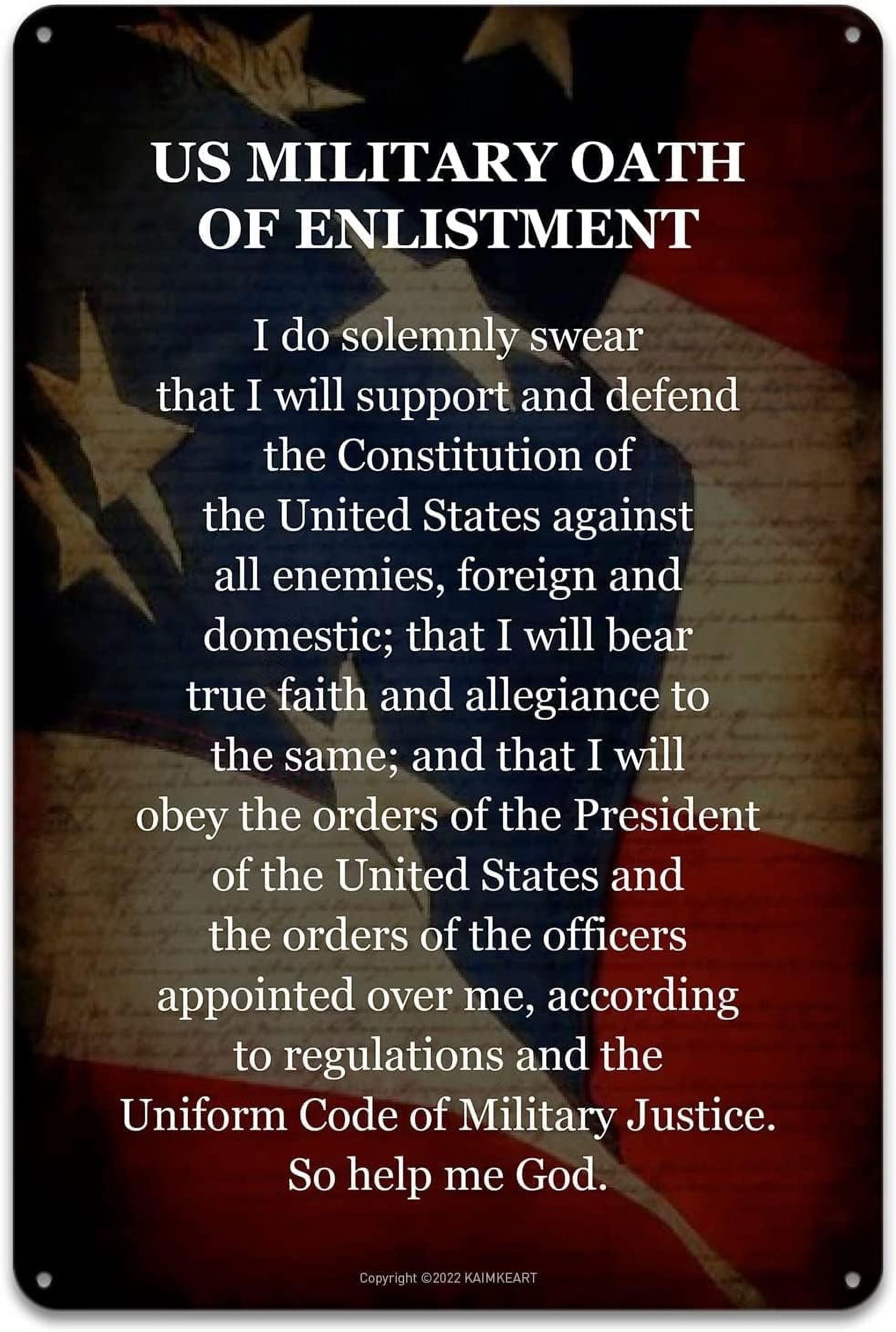 Memorial Day Decor Military Oath of Enlistment - Patriotic American ... Memorial Day Decor Military Oath of Enlistment - Patriotic American ...