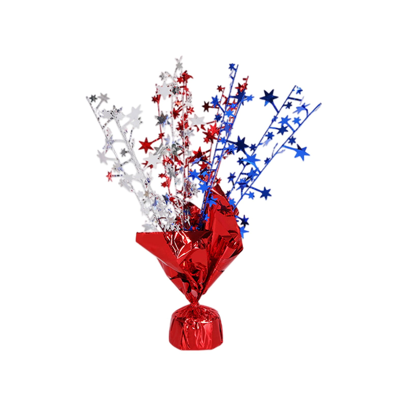 Memorial Day Decorations, 12" Red White and Blue Metallic Foil Spray ...