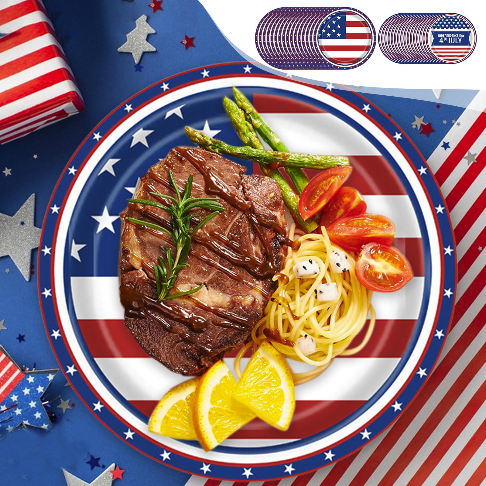 Memorial Day Decorations 16pcs Veterans Day Party Paper Plates ...