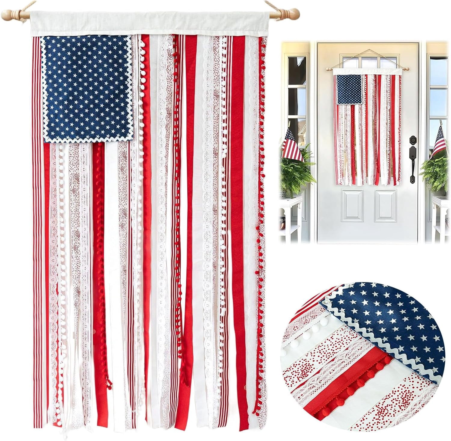Memorial Day Decorations,American Flag Banner for Home Party Supplies ...