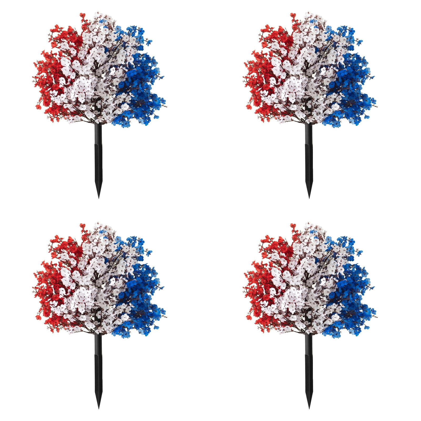 Memorial Day Topiary Trees - 20" Outdoor Artificial Boxwood Balls with ...