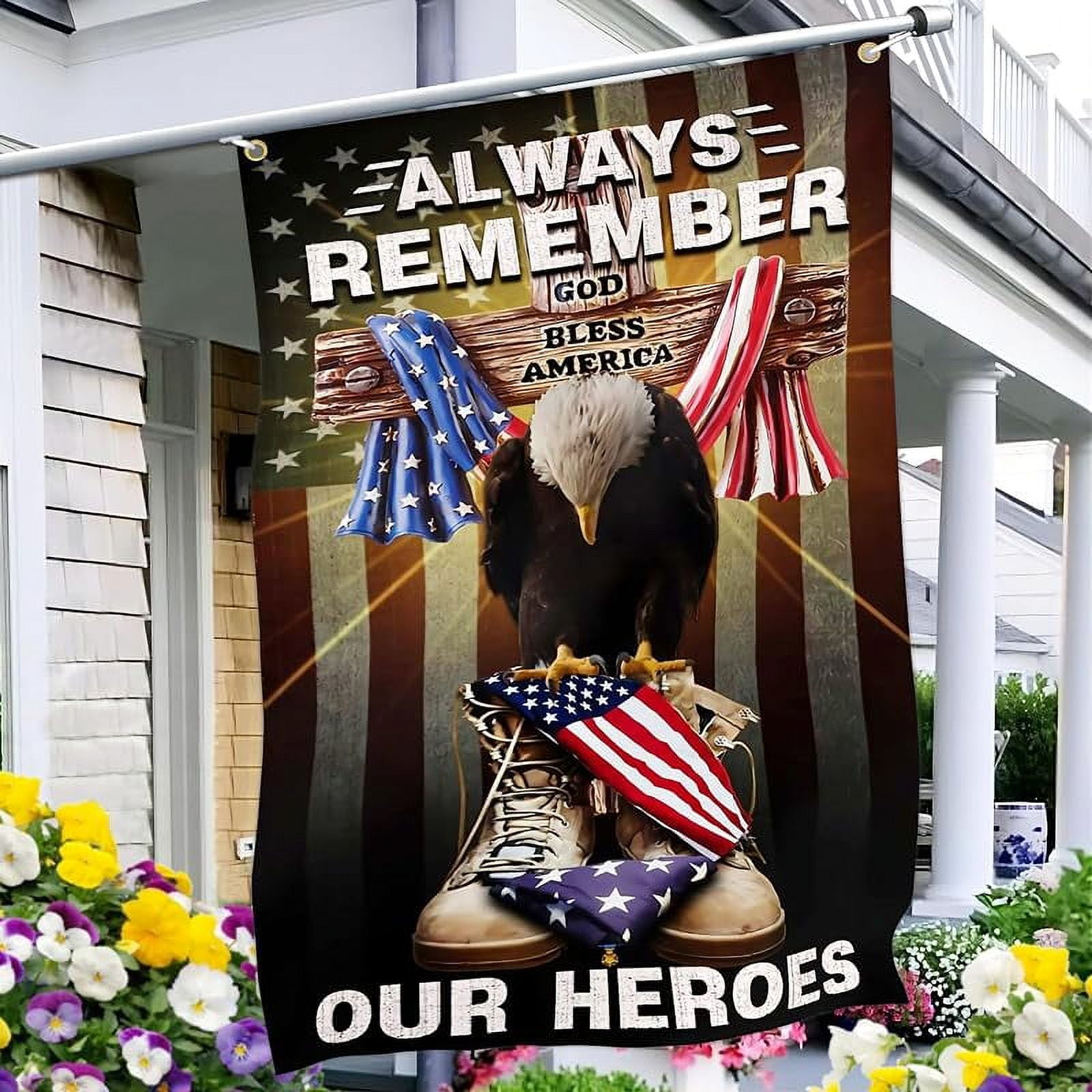 Memorial Day Flag Always Remember Our Heroes Flags for Outside 3x5 ...