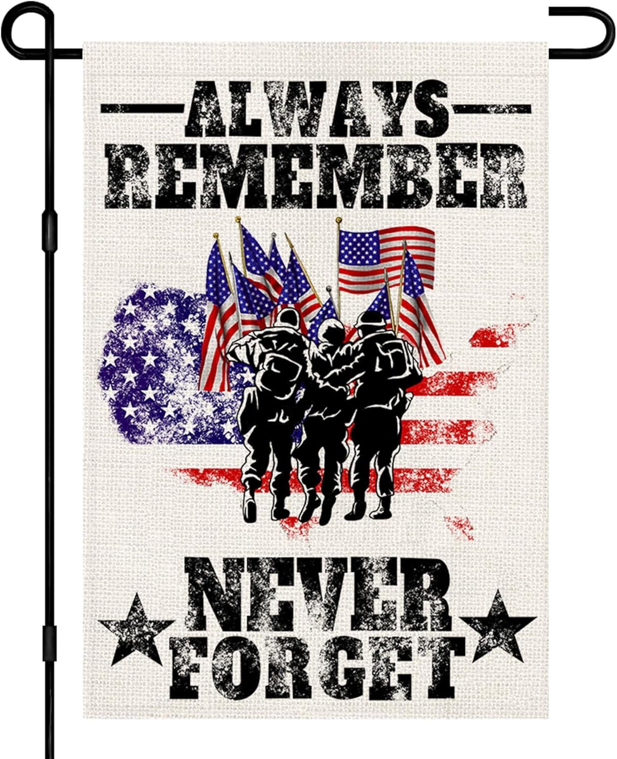 Memorial Day Garden Flag 12x18 Inch Double Sided Burlap, Patriotic 4th ...