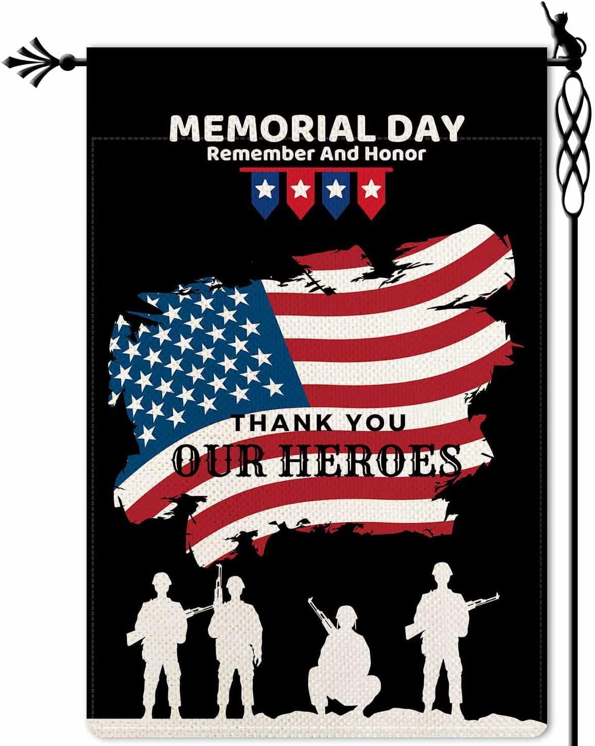 Memorial Day Garden Flag Remember and Honor Garden Flag Thank You Our ...