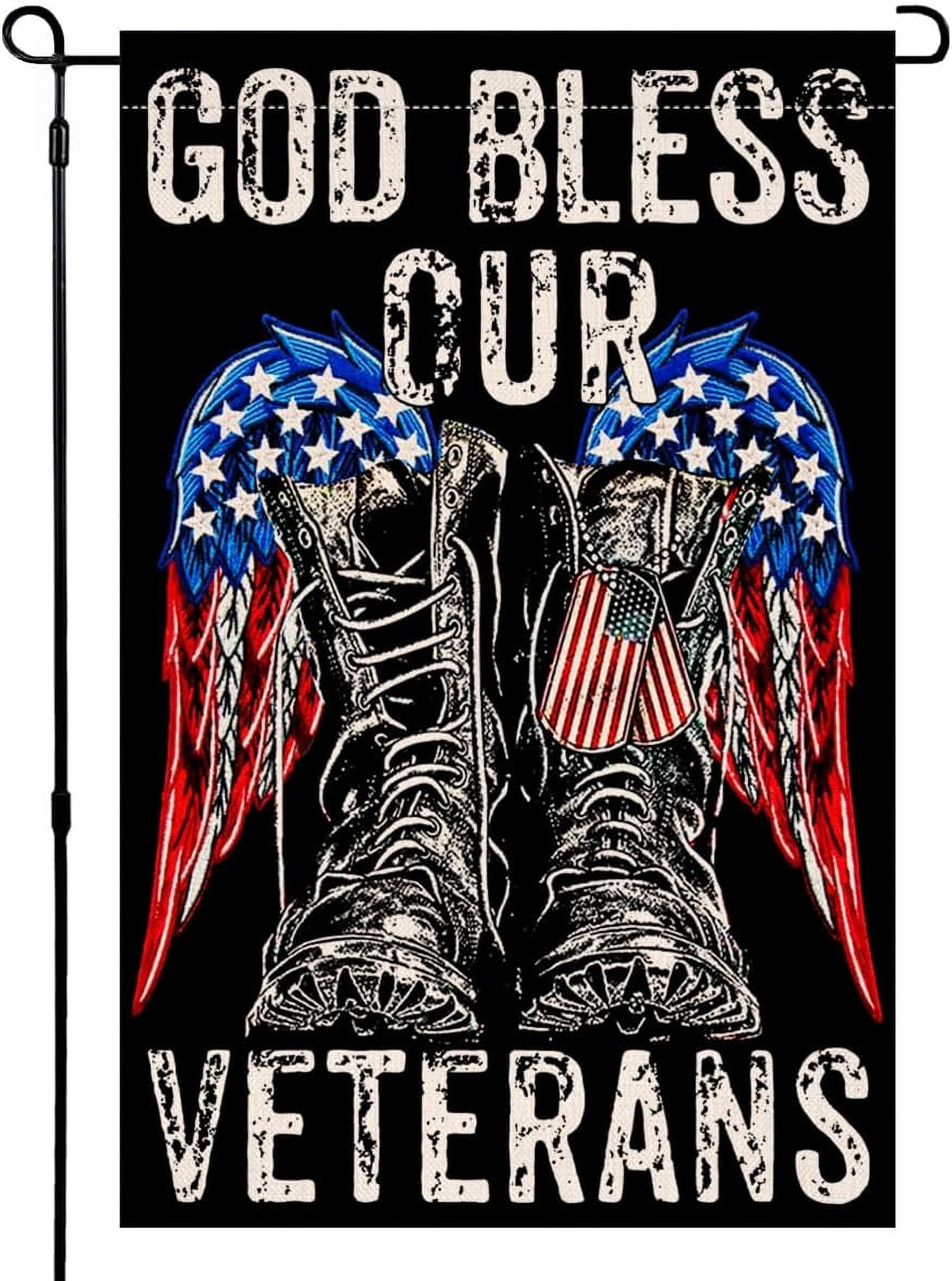 Memorial Day Garden Flag Vertical Double Sided Veterans Boots 4th of ...