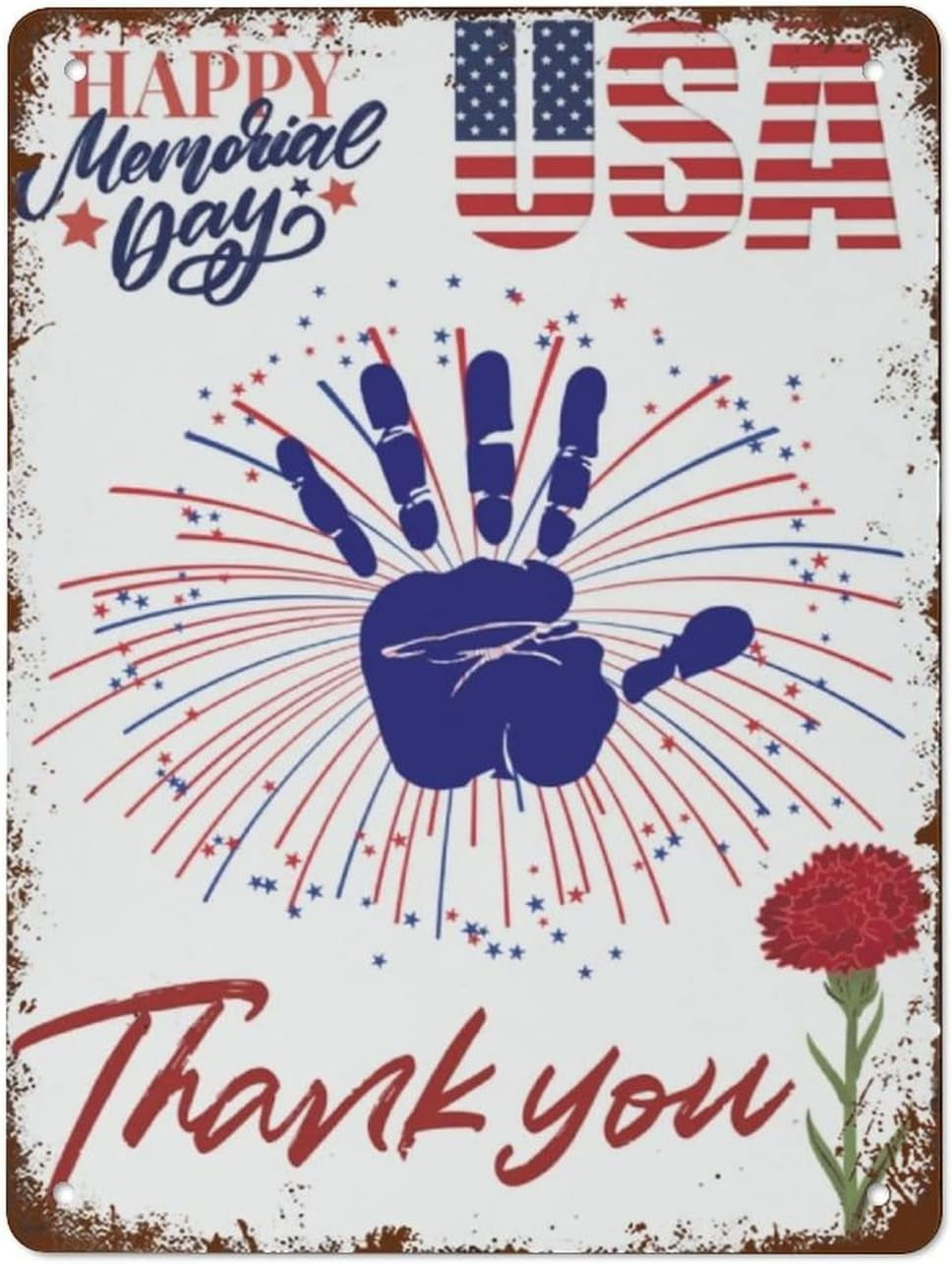 Memorial Day Handprint Print Kids Handprint for Memorial Day Handprint ...