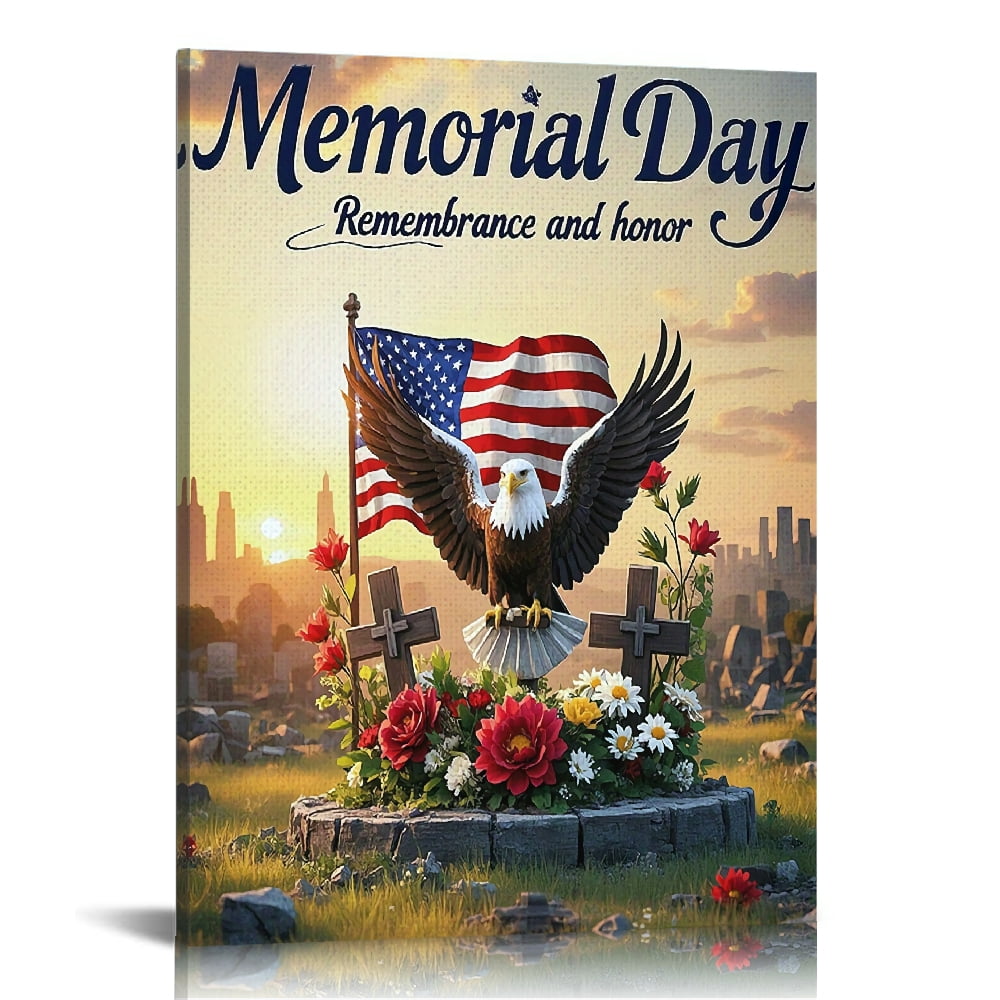 Memorial Day - Honor and Remembrance Design with Eagle and American ...