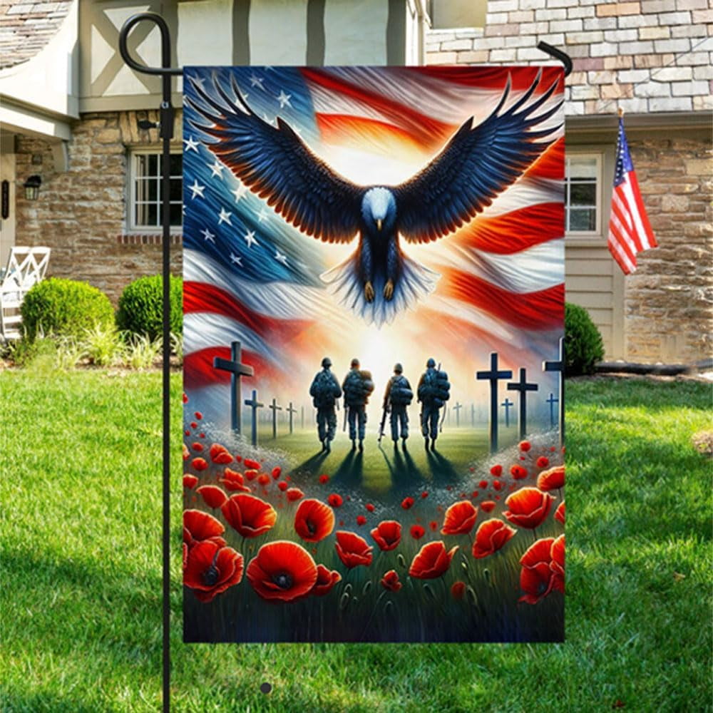 Memorial Day Honor The Fallen Veteran Flag, Double Sided Garden Flag ...