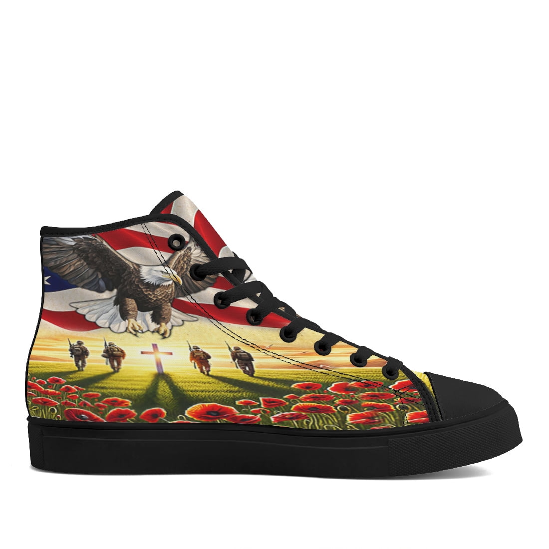 Memorial Day Honor The Fallen Veterans Day High Top Canvas Shoes ...