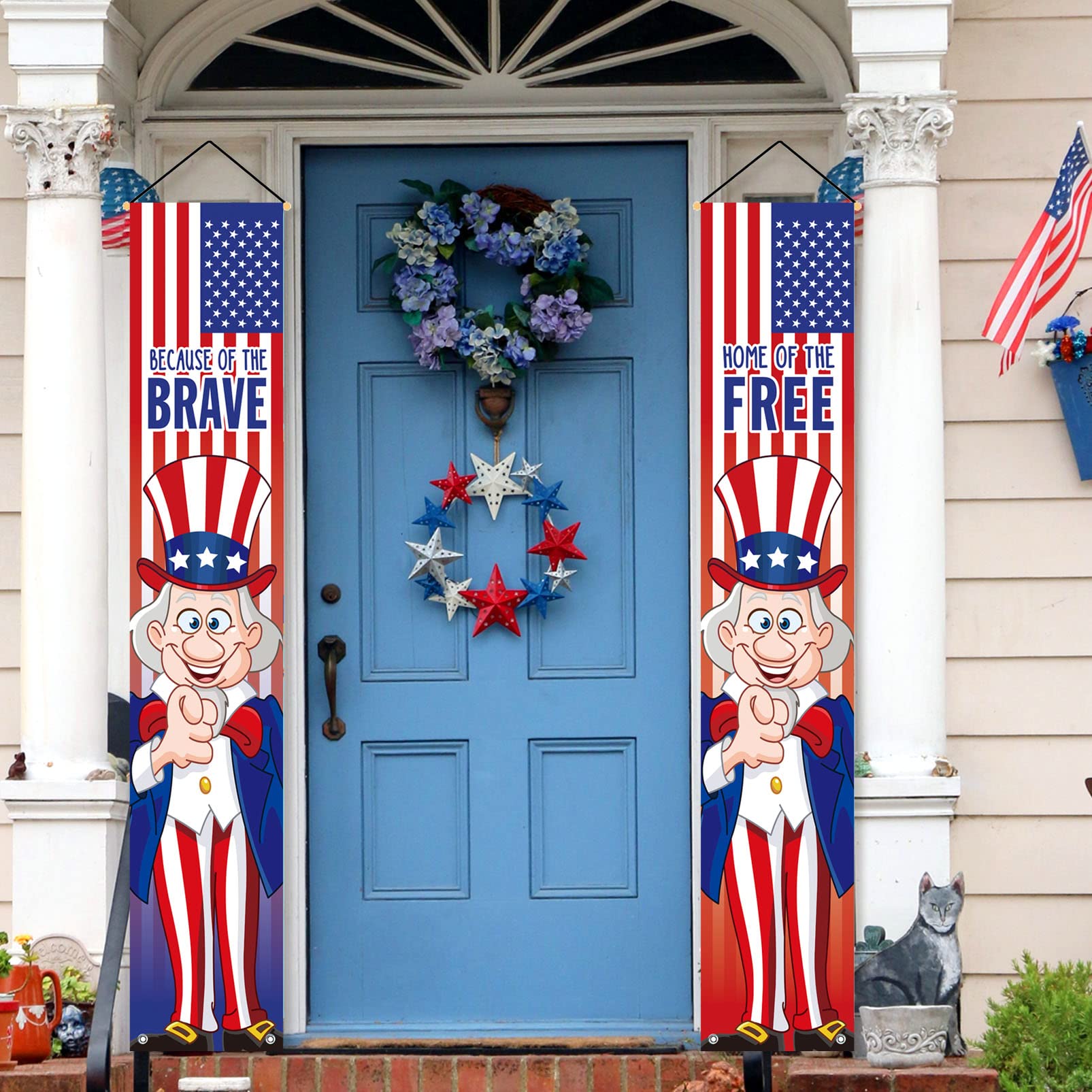 Memorial Day July 4th Independence Day Porch Banner Decorations ...
