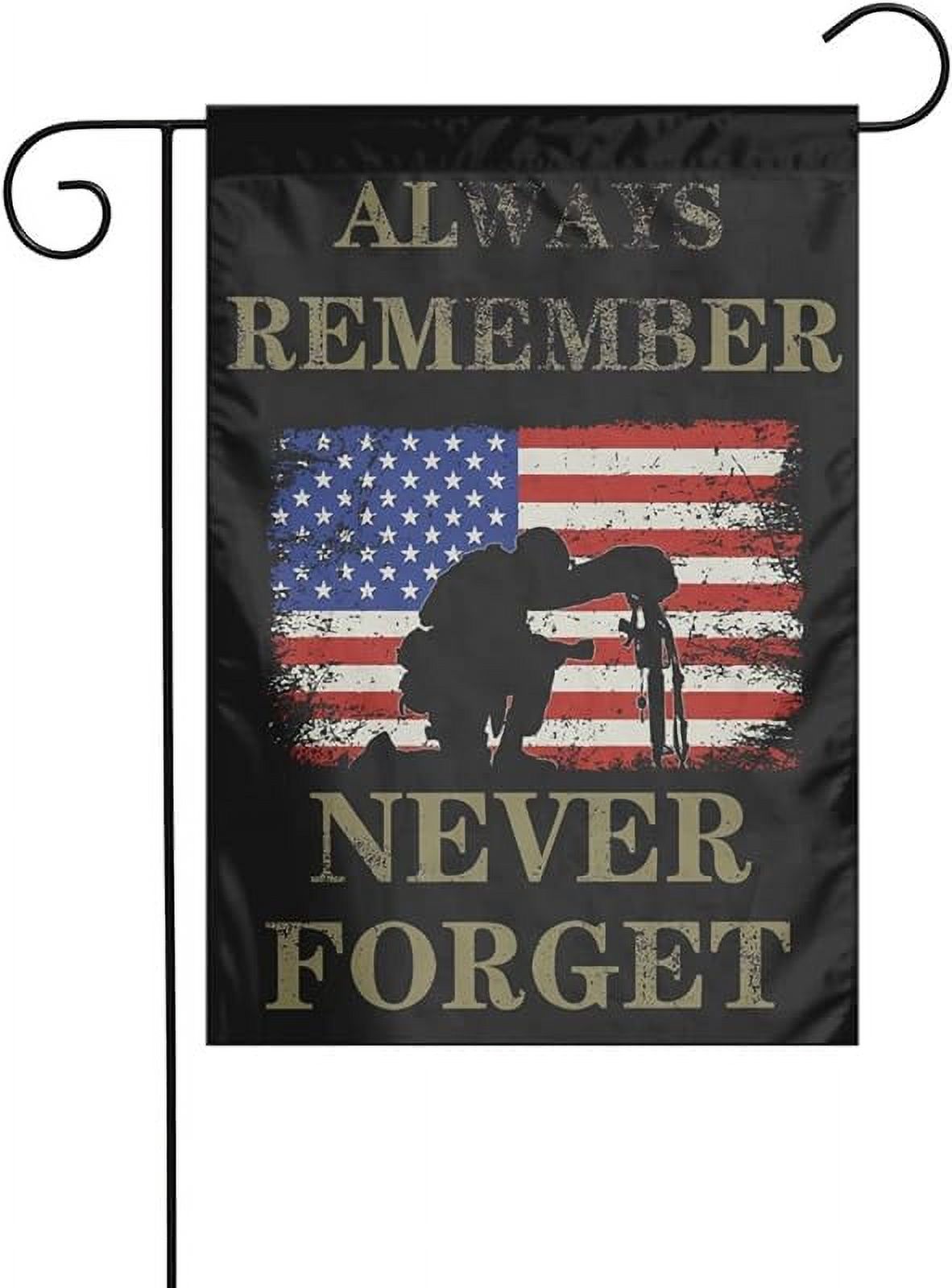 Memorial Day Never Forget Garden Yard Double Sided Vertical Flag 12 X ...