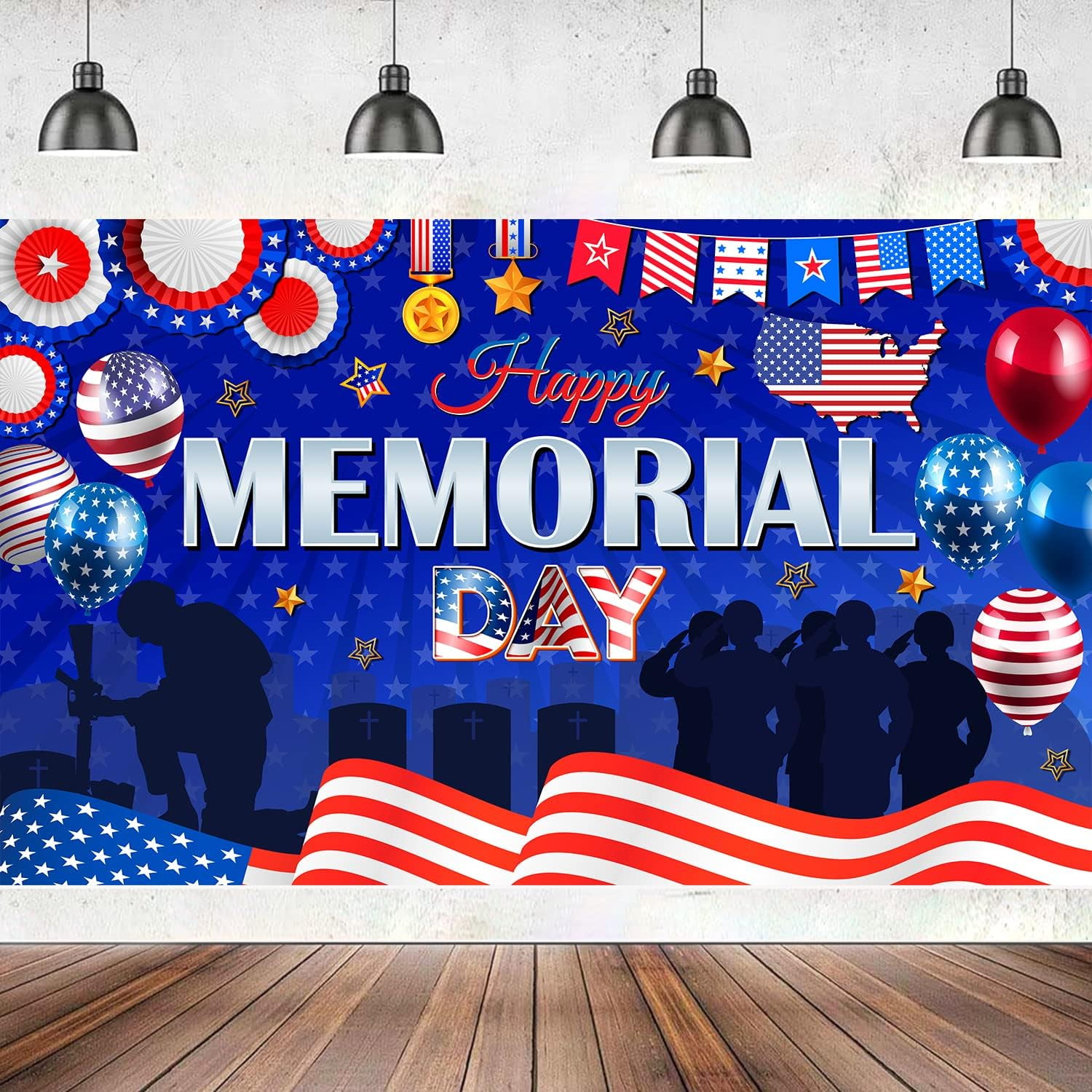 Memorial Day Party Decorations, Large 47'' x 71'' Memorial Day ...