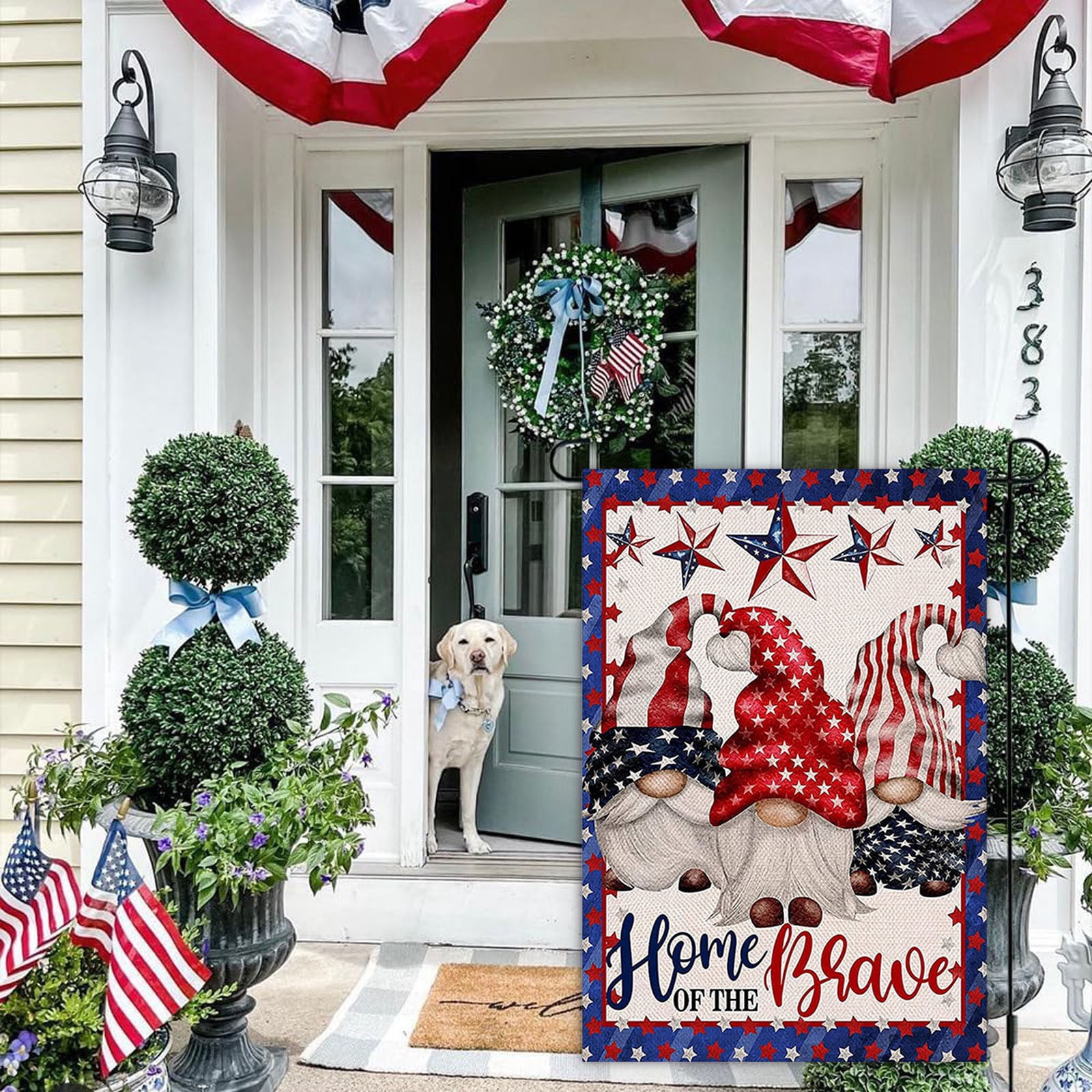 Memorial Day Patriotic Garden Flag Double Sided 4th of July God Bless America Independence Day ...