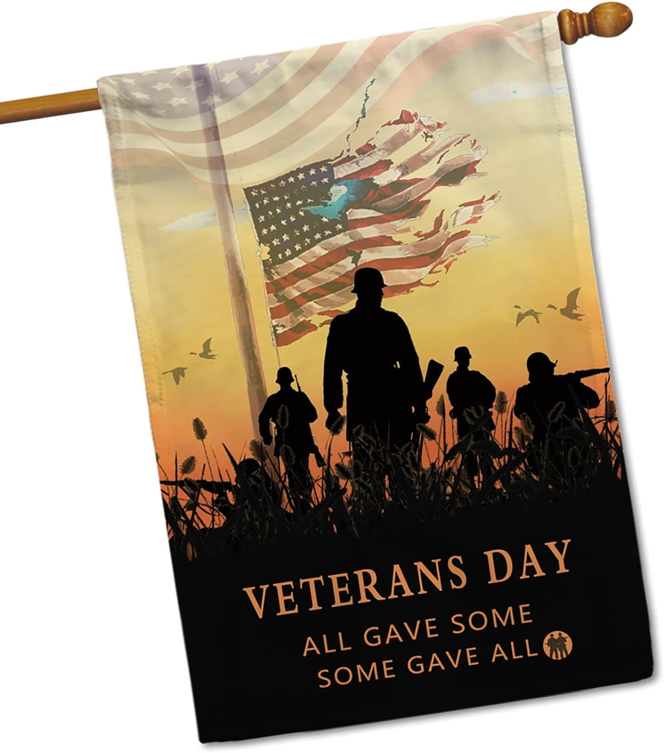 Memorial Day Patriotic USA House Flag Thank You Military Service ...