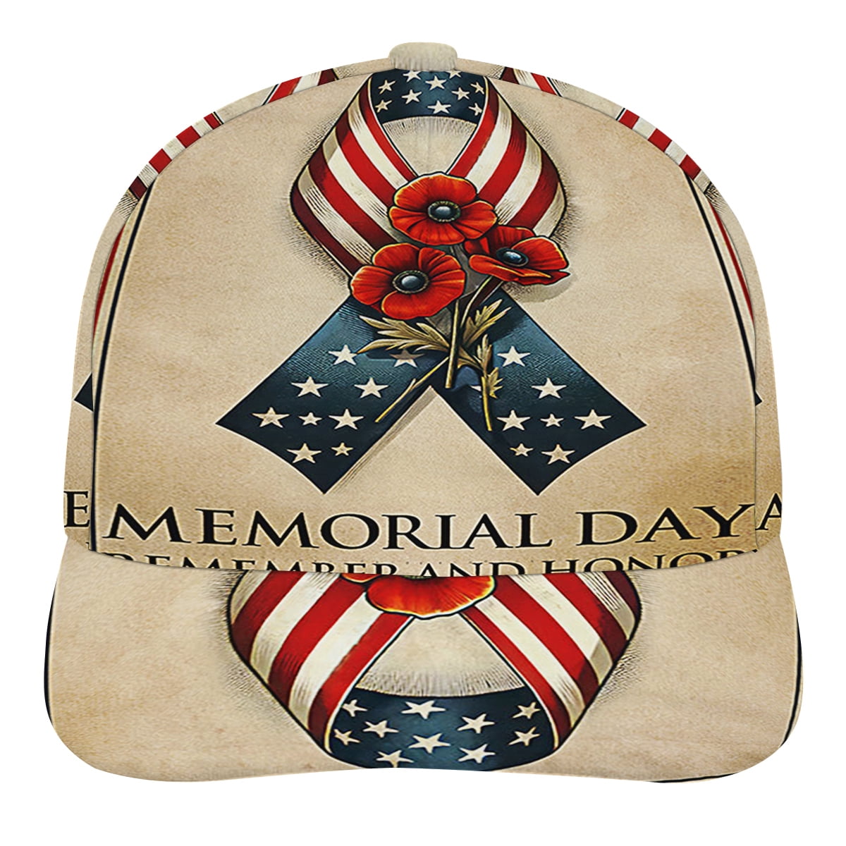 Memorial Day Remember And Honor Ribbon Poppy baseball cap hat - Walmart.com