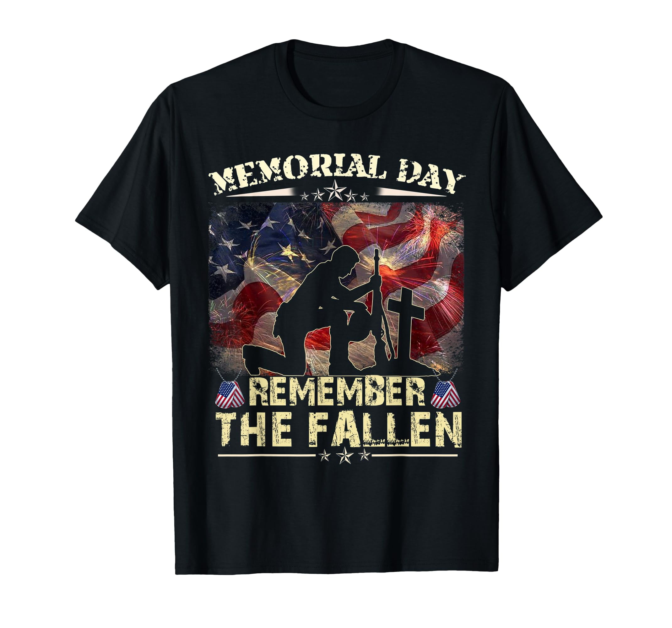 Memorial Day Remember The Fallen Veteran Military Vintage T-Shirt-L - Walmart.com