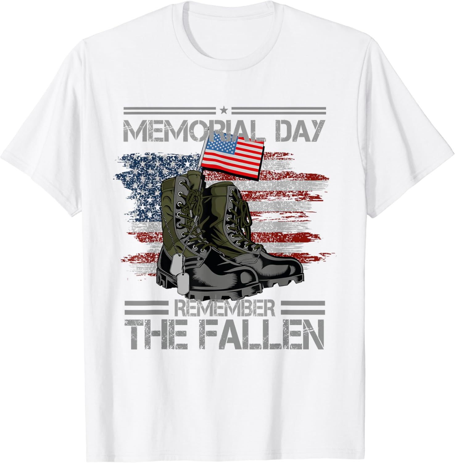 Memorial Day Remember The Fallen Veteran Military Vintage T-Shirt100 ...