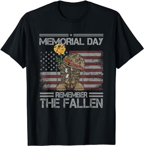 Memorial Day Remember The Fallen Veteran Military Vintage T-Shirt - Walmart.com