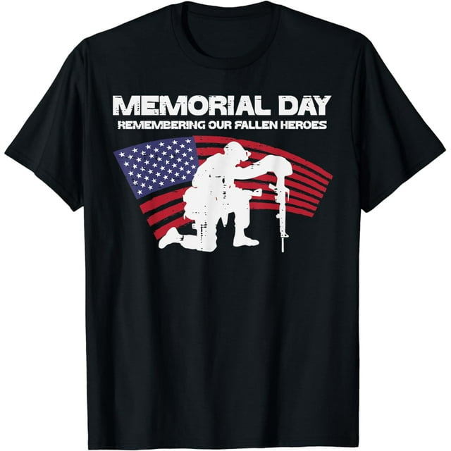 Memorial Day Remembering Our Fallen Heroes US Flag Patriotic T-Shirt - Walmart.com