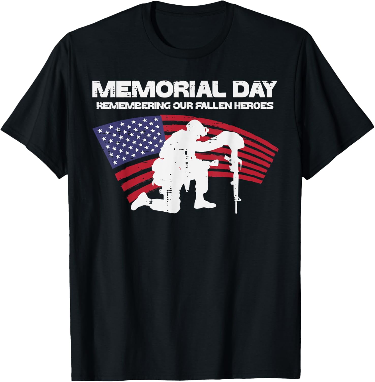 Memorial Day Remembering Our Fallen Heroes US Flag Patriotic T-Shirt - Walmart.com