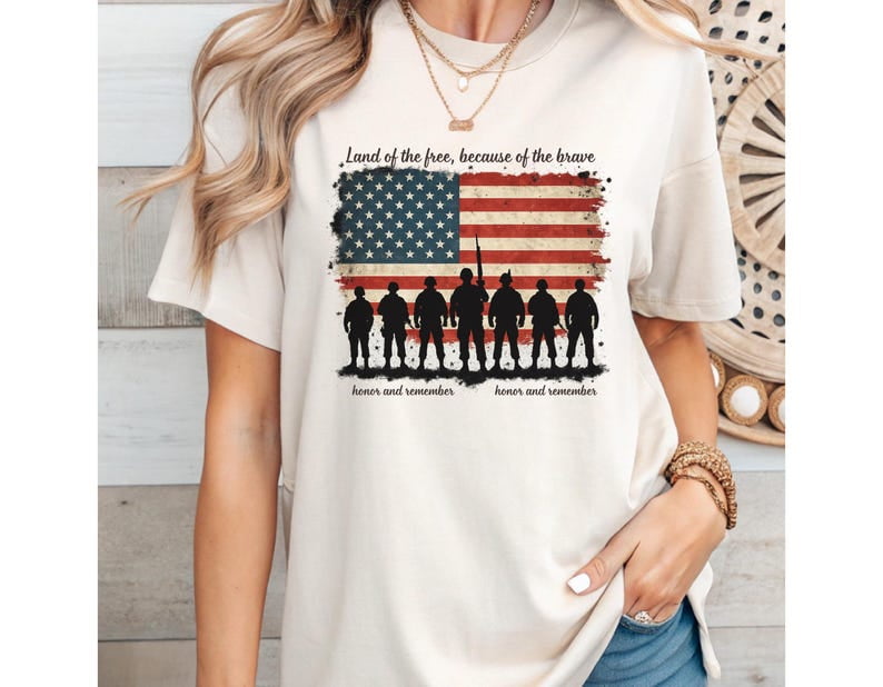 Memorial Day Shirt,Land of the brave Shirt,Patriotic American Flag ...