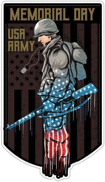 Memorial Day Soldier Usa Army Military Veteran Stickerphone Decal Water ...