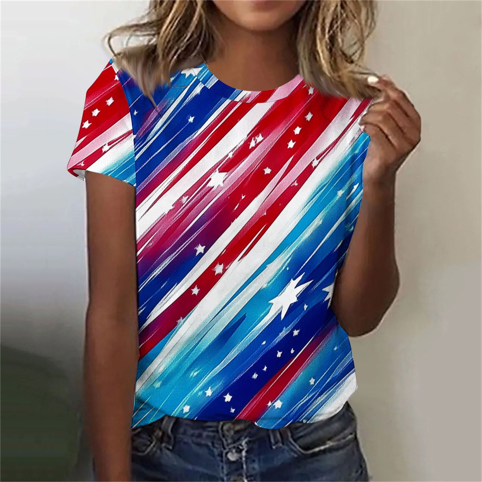 Memorial Day T Shirts for Women Red White and Blue T Shirts Women 4th of July Shirts Red White ...