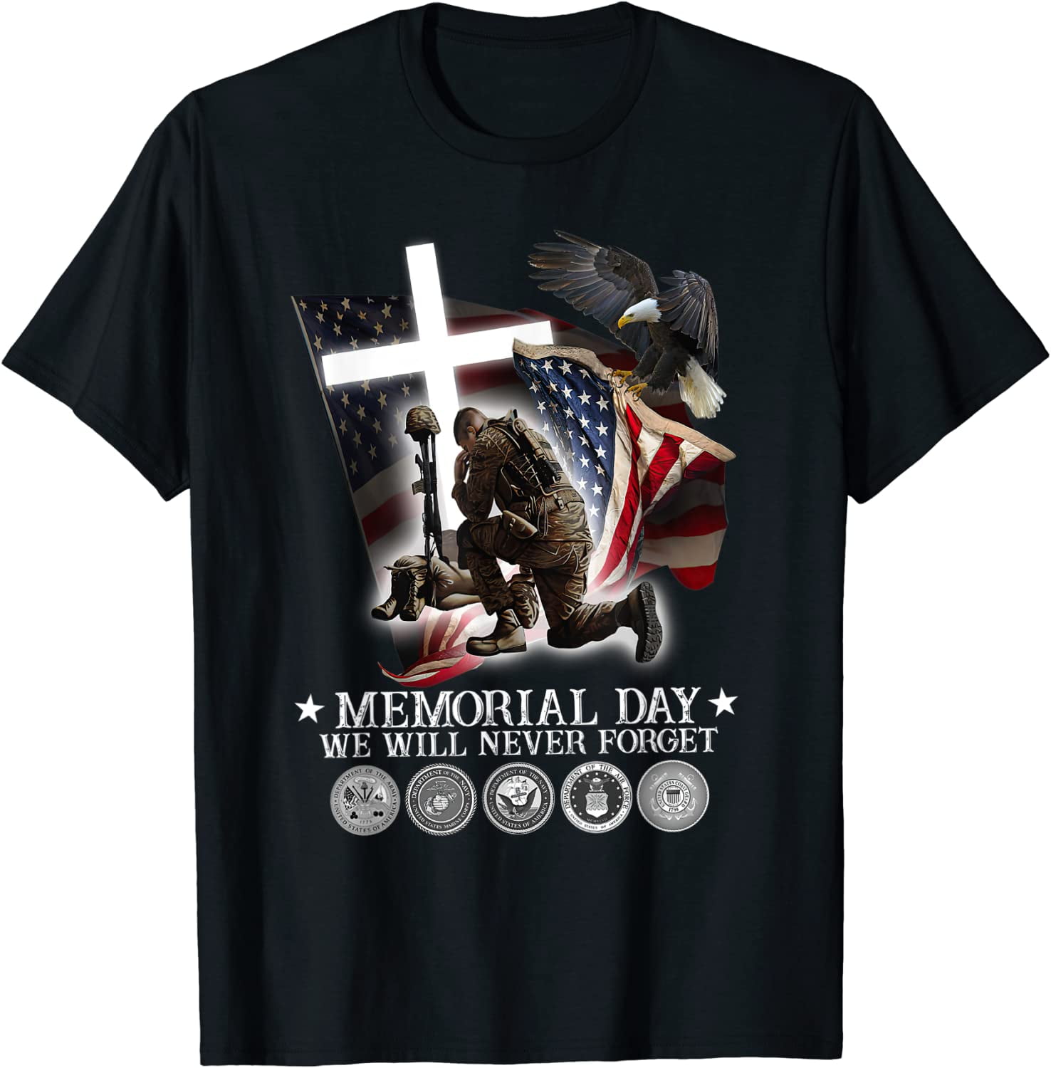 Memorial Day We Never Forget Veterans Lover Tee - Walmart.com