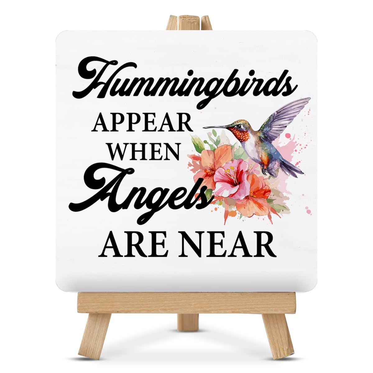 Memorial Decor Hummingbirds Appear When Angels Are Near Wood Sign with ...