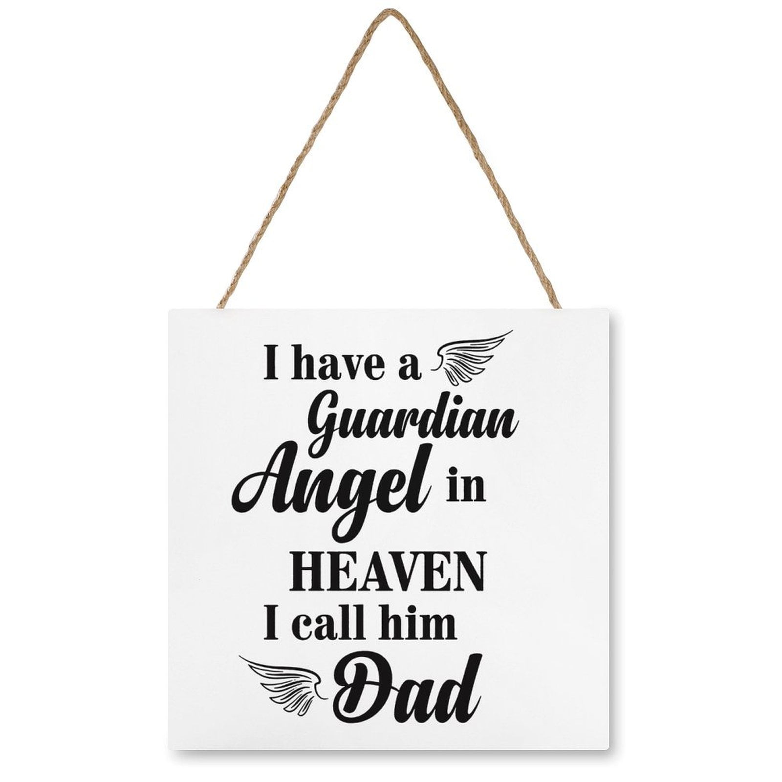 Memorial Father Gift Wall Decor Dad Plaque,Guardian Angel Dad in Heaven ...