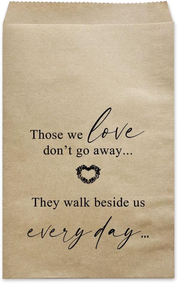 Memorial Favors Bags, 50-Pack Kraft Funeral Celebration Of Life ...