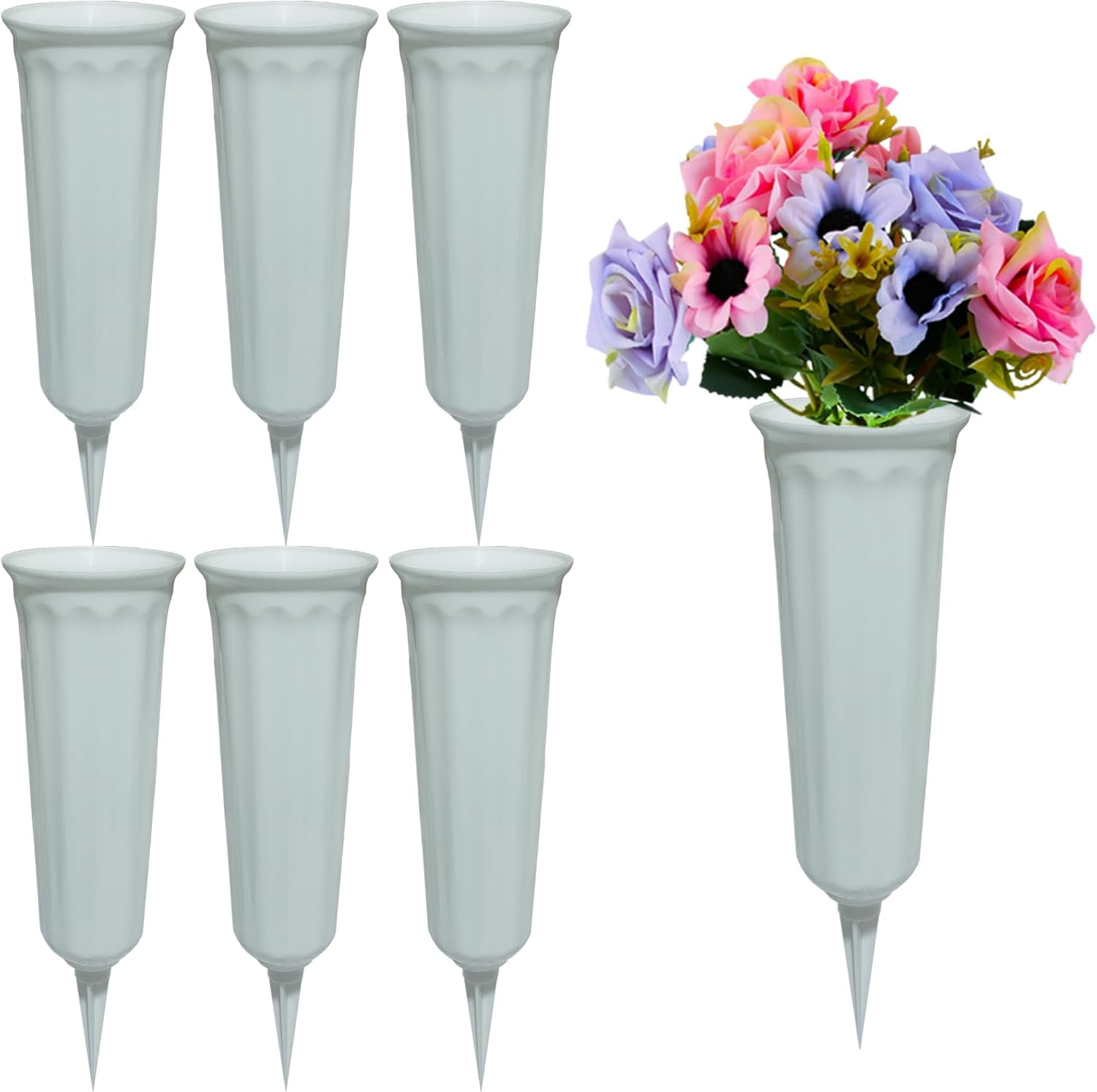 Memorial Floral Vases, Cemetery Vase, Headstones Flower Holder, Grave ...