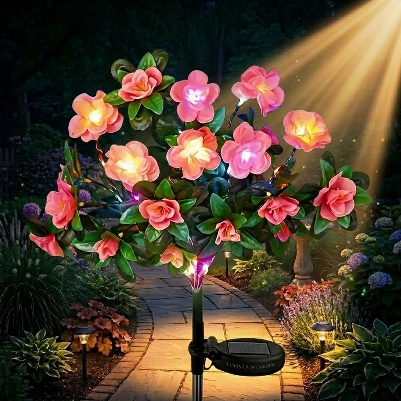 Memorial Garden Bloom Lights, Ultra-Realistic Solar Azalea Stakes ...