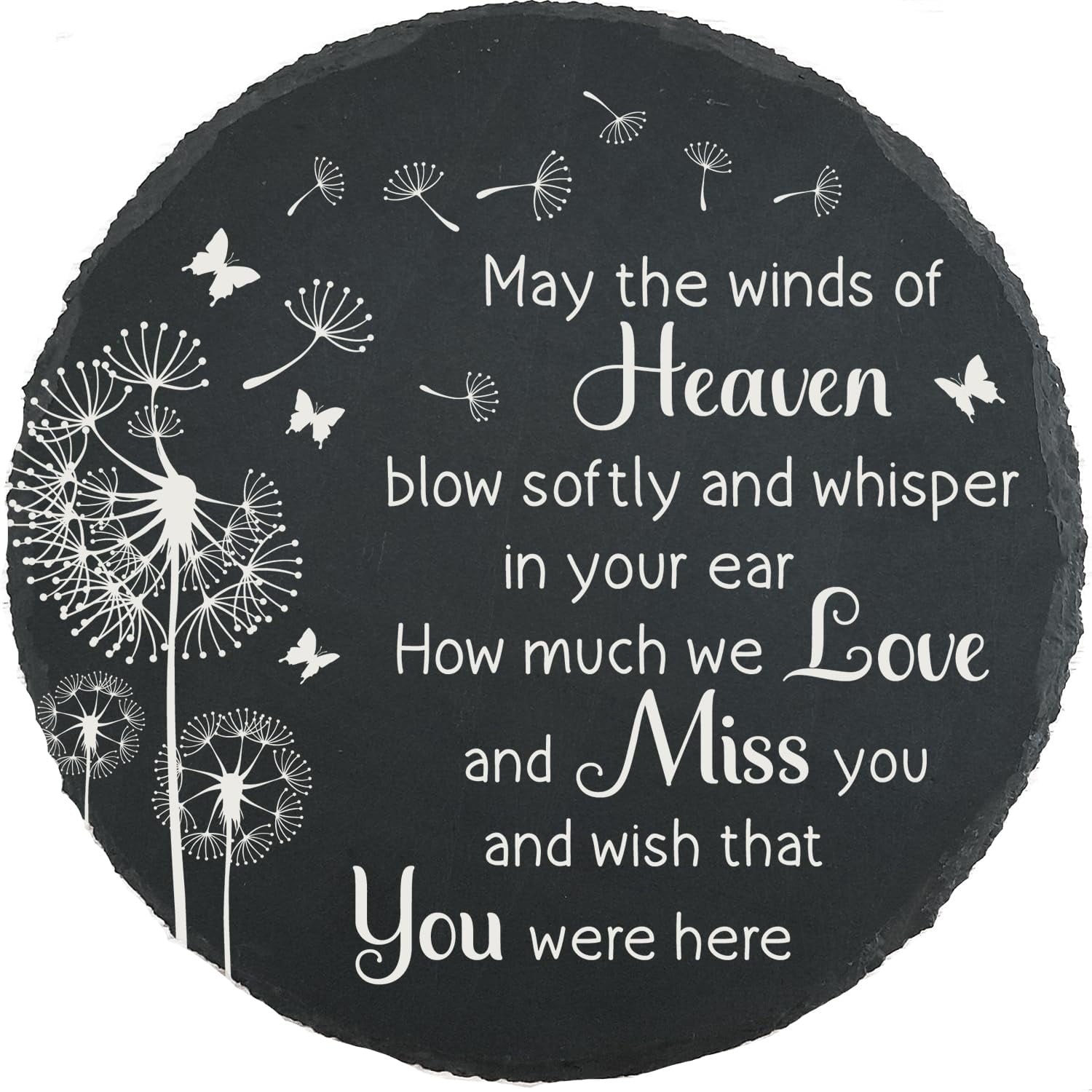 Memorial Garden Slate Stone, Memorial Plaque Sympathy Gifts for Loss of ...